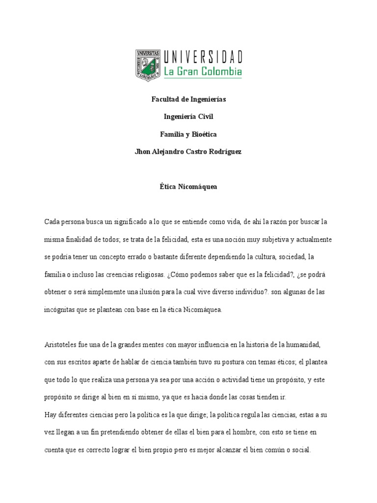 Ética Nicomaquea | PDF | Virtud | Aristóteles