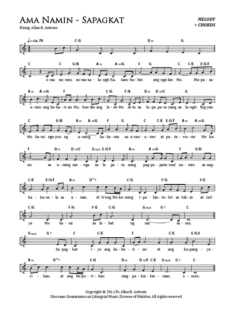 36 Ama Namin - Sapagkat (Antonio) (UMSP) | PDF