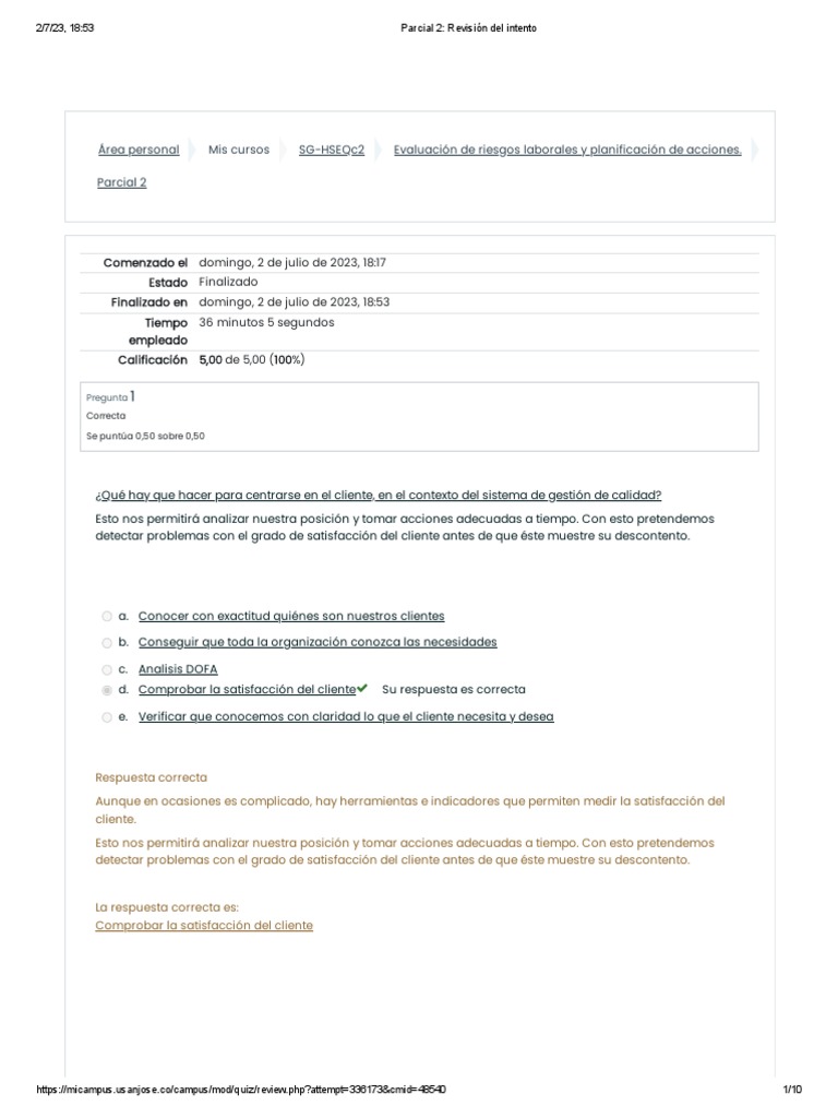Parcial 2 Momento 1 Hseq Pdf Planificación Gestión Estratégica