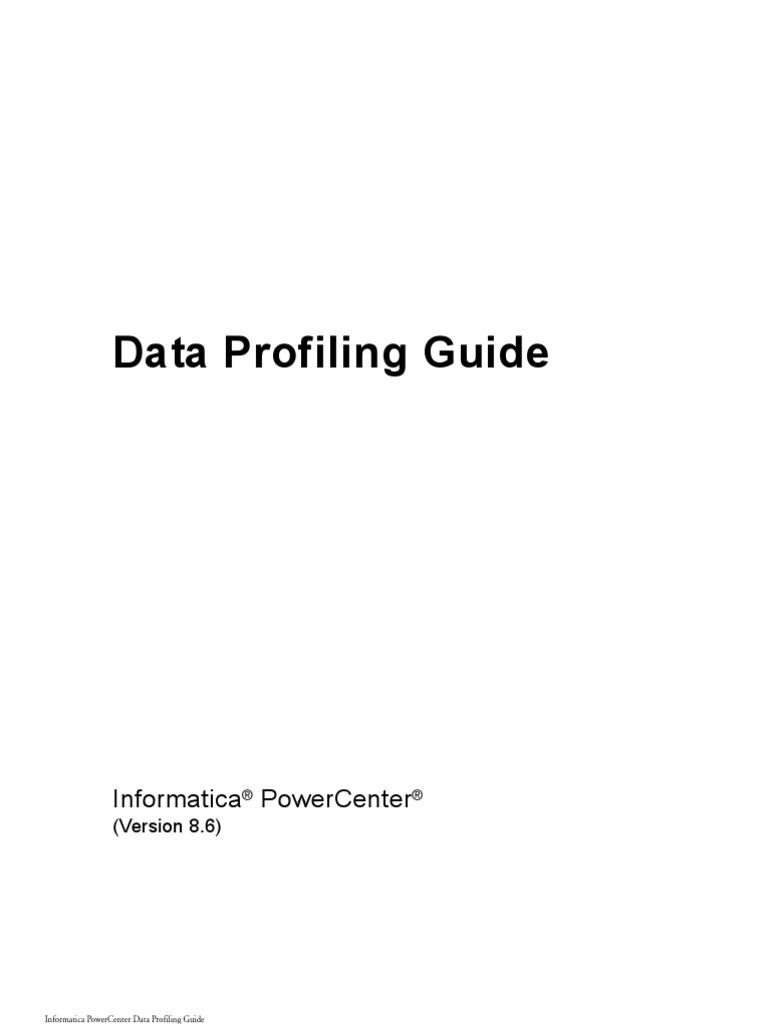 Data Profiling Guide: Informatica Powercenter | PDF | Metadata | Copyright