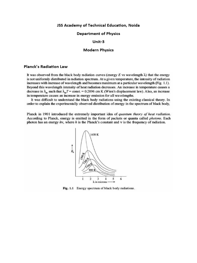 Modern Physics Notes | Download Free PDF | Waves | Wavelength