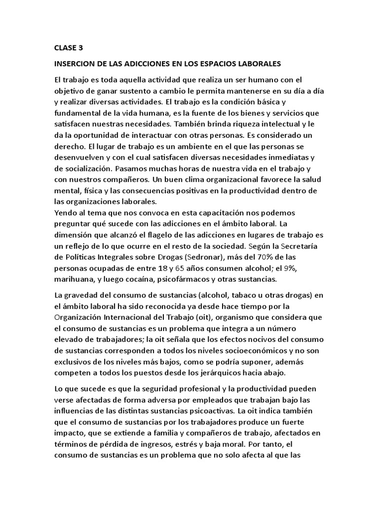 Clases 3 y 4 | PDF | La dependencia de sustancias | Asistencia sanitaria preventiva