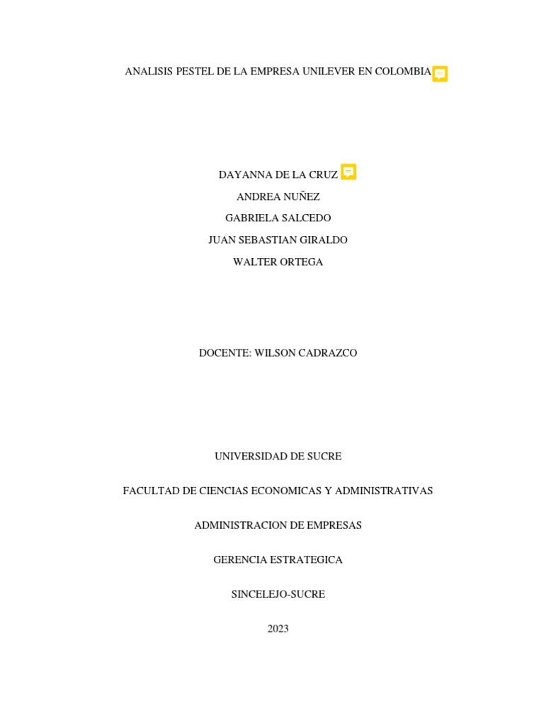 Análisis PESTEL de Unilever en Colombia | PDF | Residuos | Ley de ...