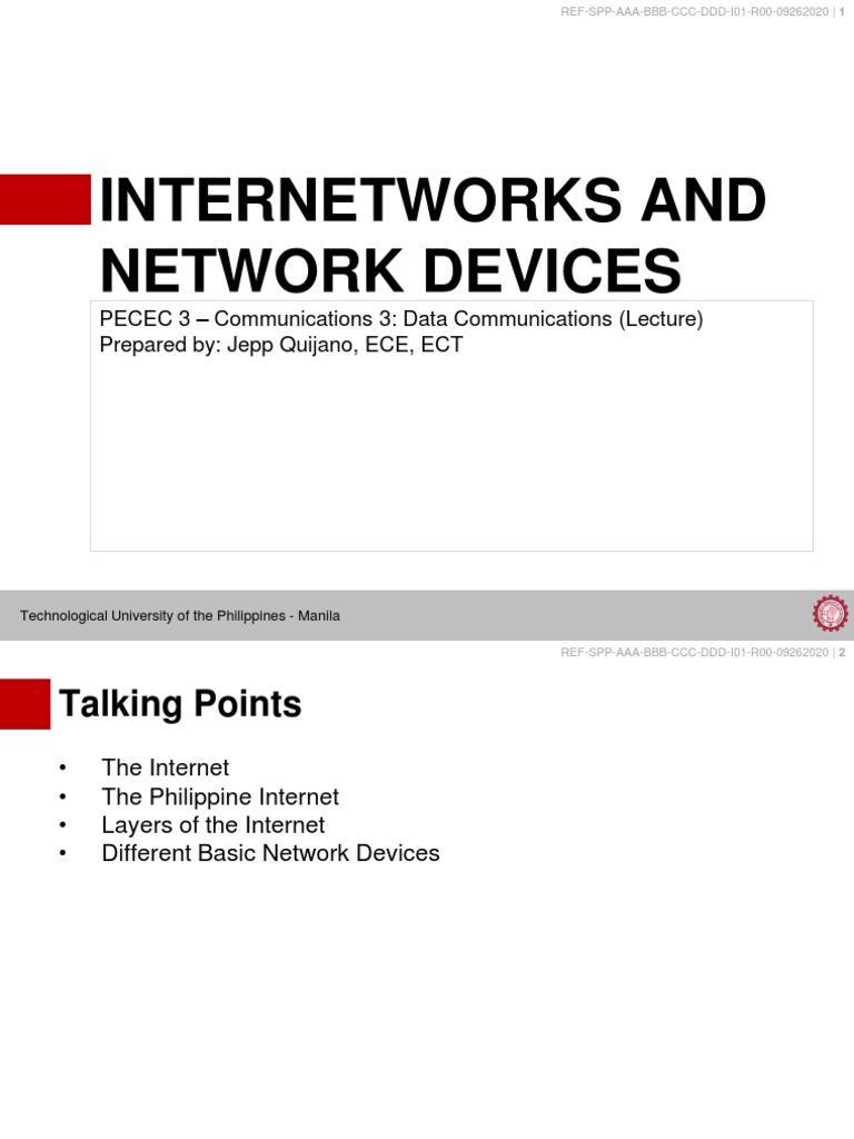 Lecture 2 Intenetworks and Network Devices | PDF | Internet Protocol Suite | Computer Network