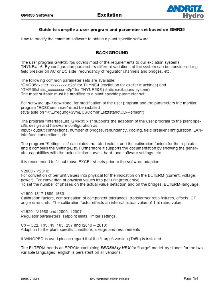 GMR35 Software Adaption | PDF | Parameter (Computer Programming) | Computer Program