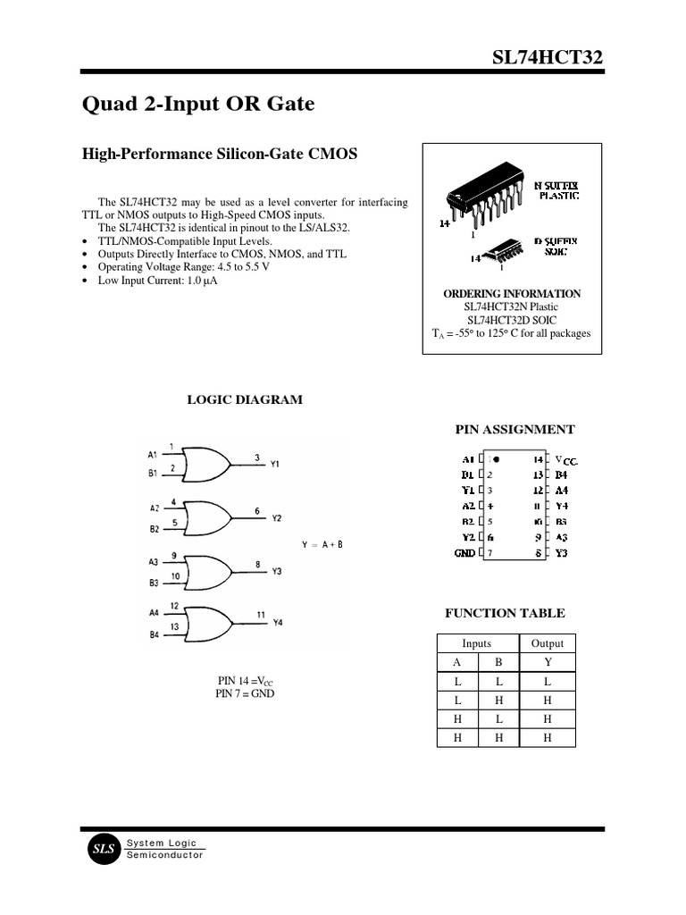 74HCT32 | PDF | Cmos | Logic Gate