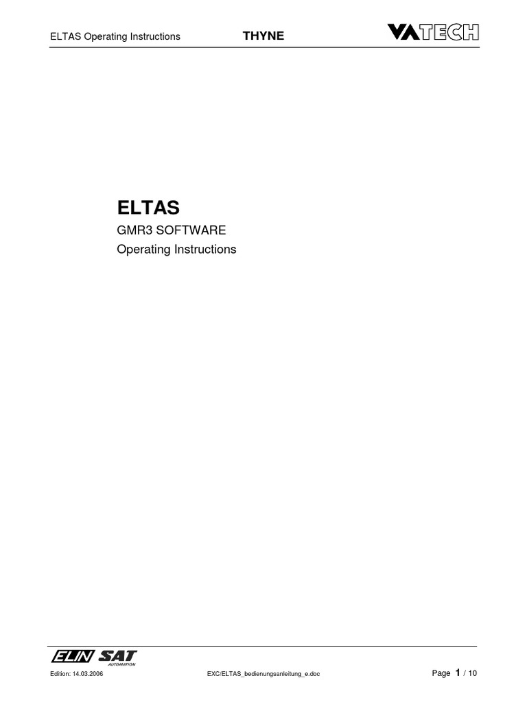 ELTAS Bedienungsanleitung e | PDF | Computer Program | Programming