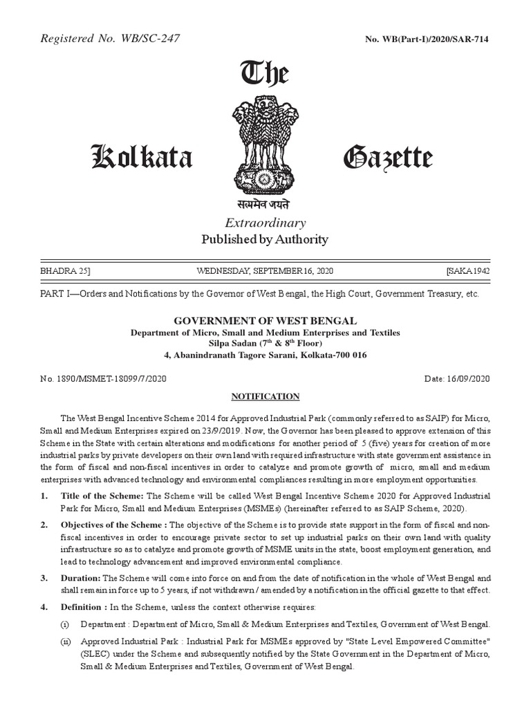 Saip 2020 Notification1 | PDF | Infrastructure | Warehouse