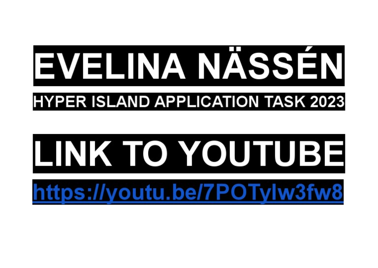 Hyper Island Application Task 2023 | PDF