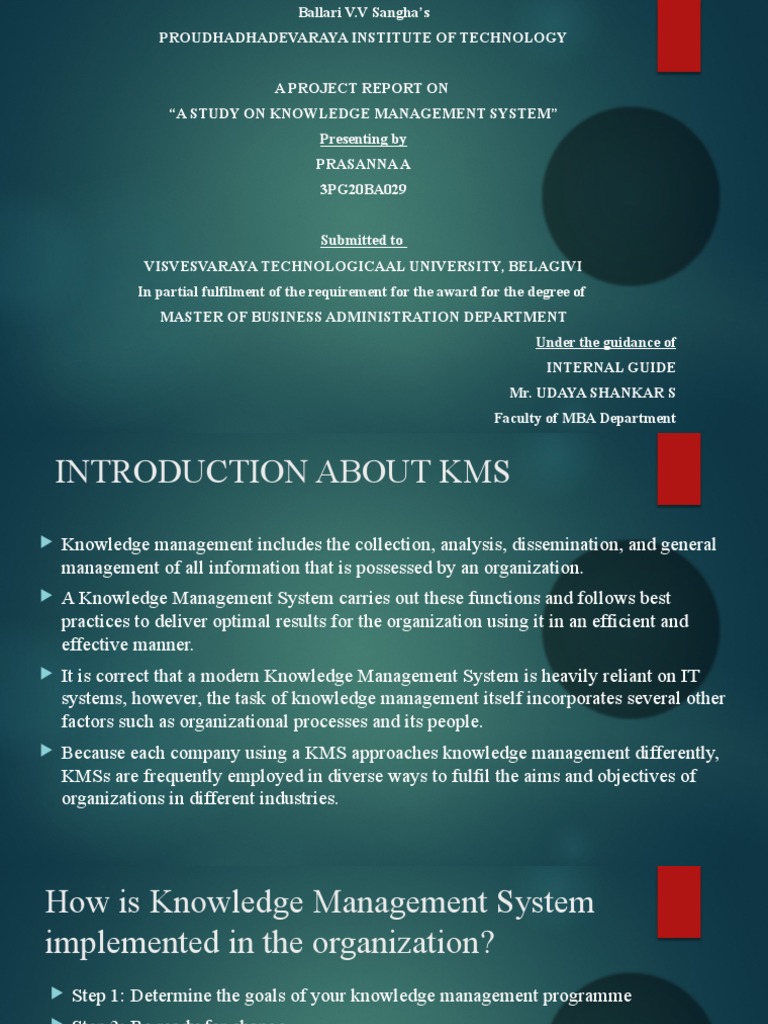 Knowledge Management System PPT 1 | PDF | Knowledge Management | Information