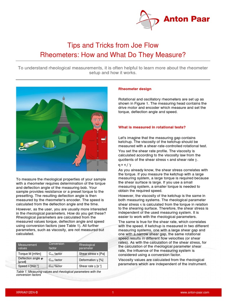 XRRIA012EN-B Joe Flow How and What Do They Measure | PDF | Viscoelasticity | Rheology