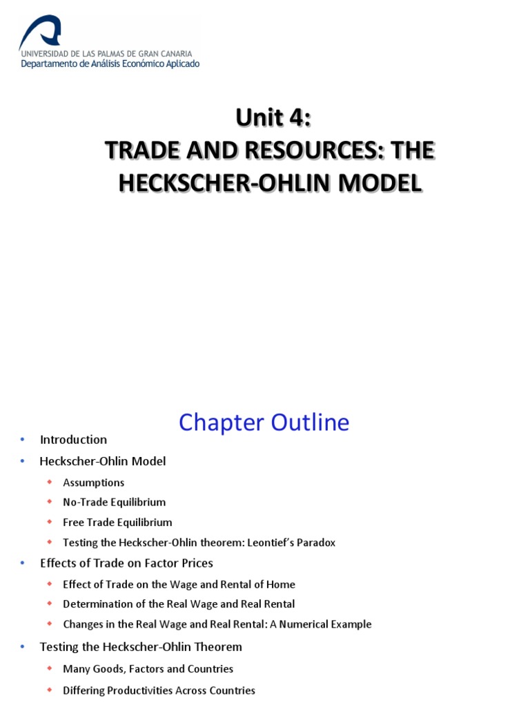 Unit 4 - Complete - Trade and Resources - The Heckscher-Ohlin Model (CM-MH) | PDF ...