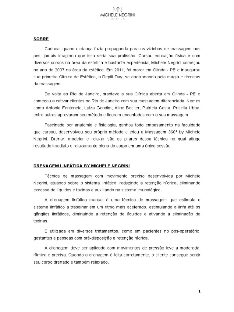 Drenagem Linfática: Benefícios e Técnica | PDF | Sistema linfático ...