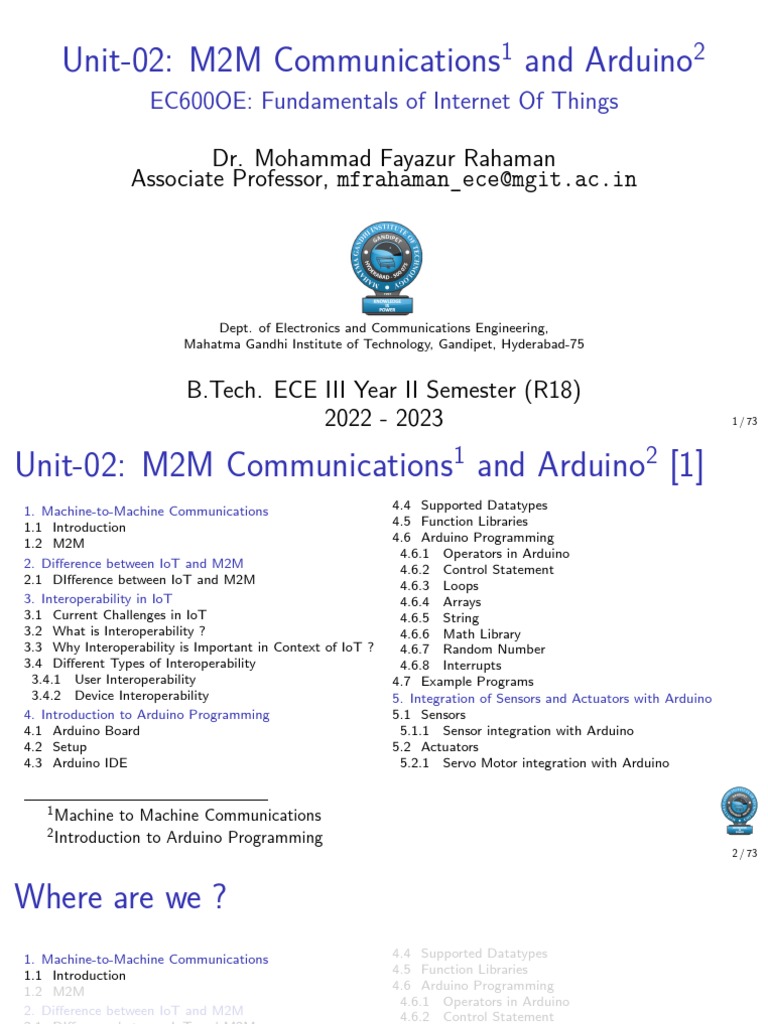 FIoT Unit 02 | PDF | Arduino | Internet Of Things