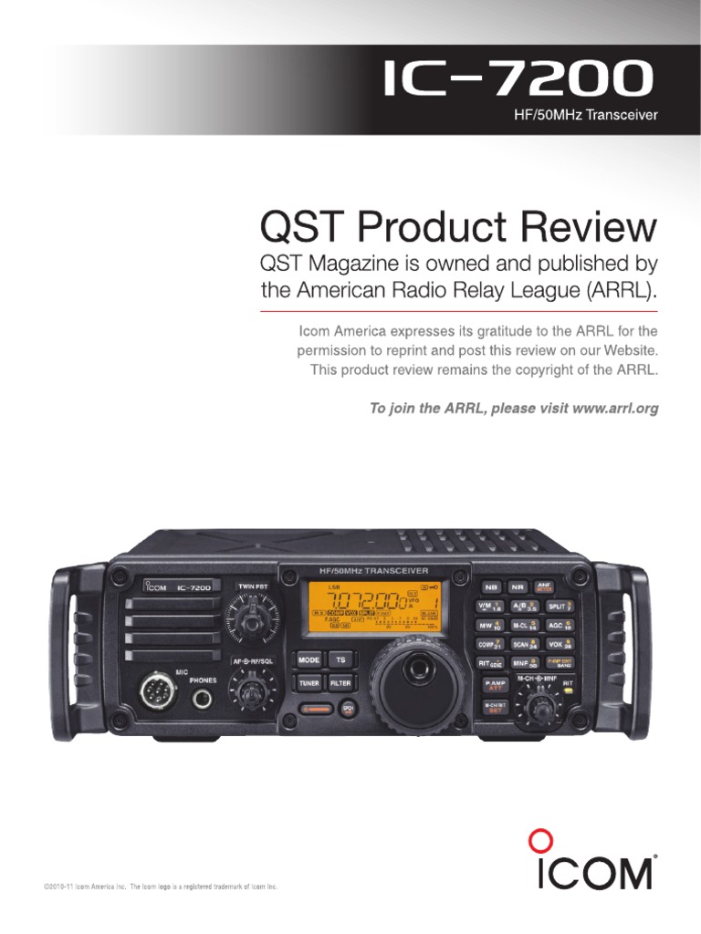 Icomm IC 7200 QSTReview | PDF | Sound Technology | Telecommunications