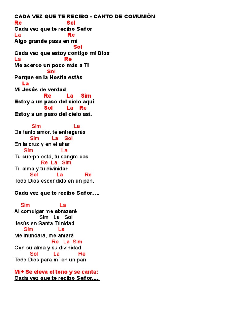 Cada Vez Que Te Recibo | PDF