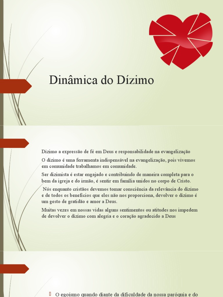 Dinâmica Do Dízimo | PDF | Dízimo | Fé