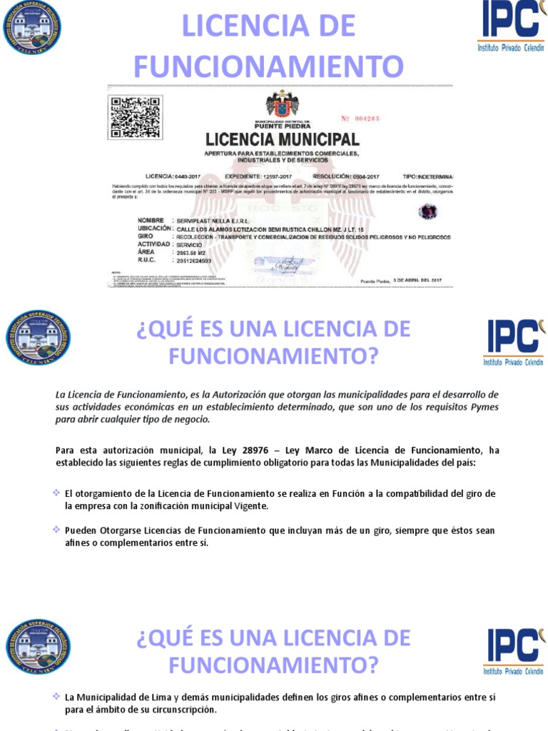 LICENCIA DE FUNCIONAMIENTO | PDF