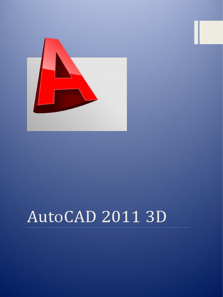 AutoCAD 2011 3D | PDF | Auto Cad | Janela (informática)
