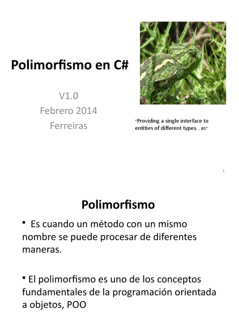 12-Polimorfismo en C Sharp | PDF | C Sharp (lenguaje de programación) | Java (lenguaje de ...