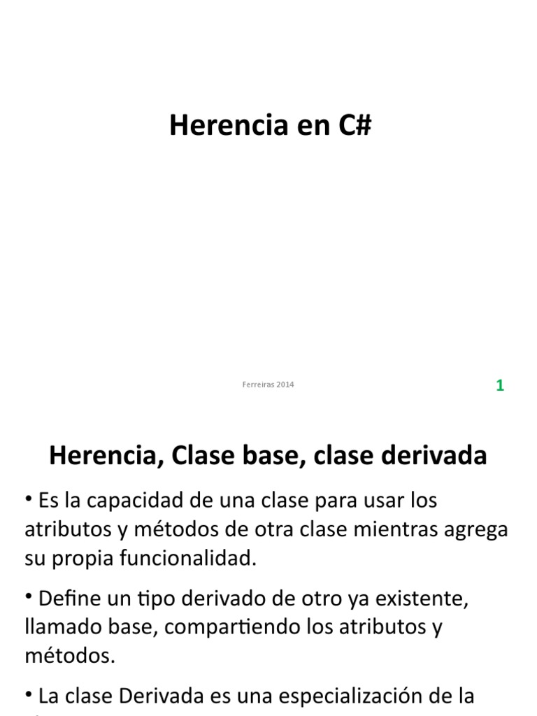 10-Herencia en C Sharp | Descargar gratis PDF | Herencia (Programación ... 10-Herencia en C Sharp | Descargar gratis PDF | Herencia (Programación ...