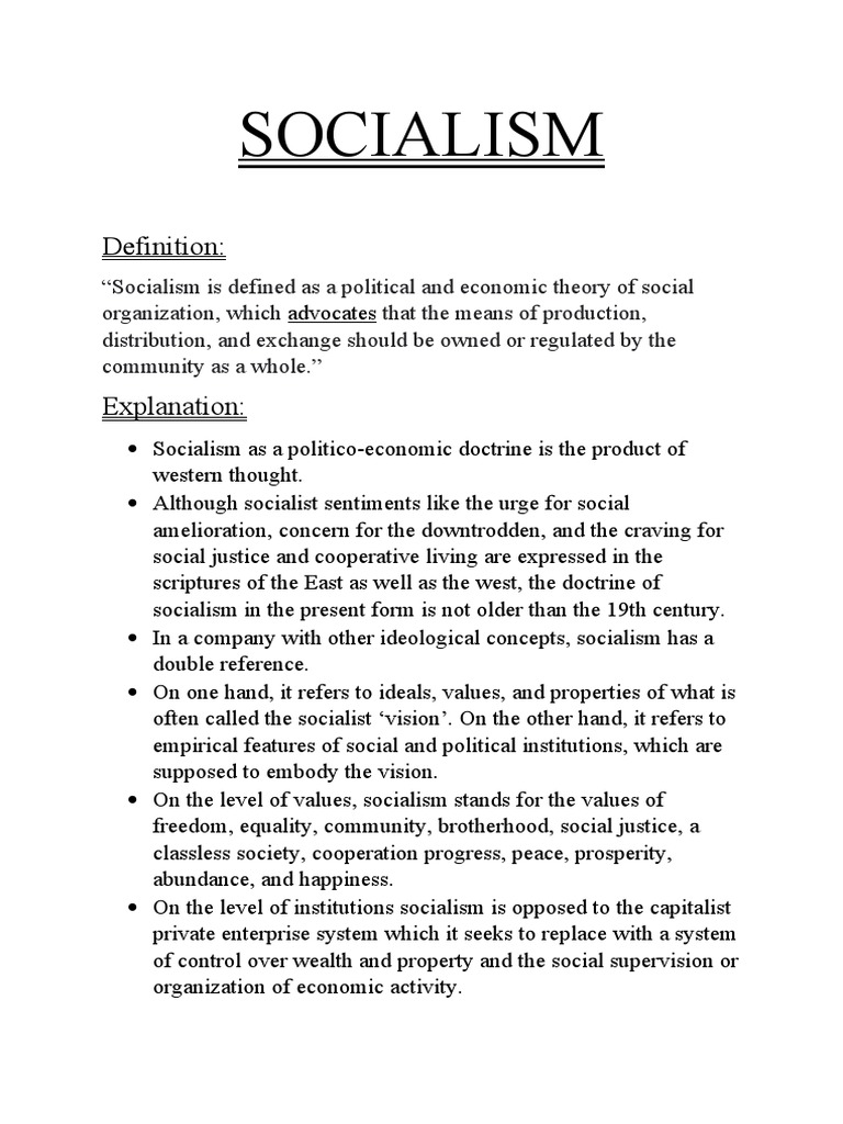 Understanding Socialism Pdf : Understanding the Different Types of ...