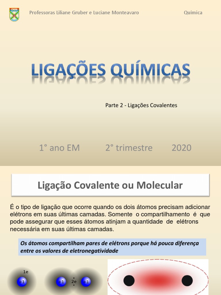 Ligações Covalentes: Tipos e Exemplos | PDF | Ligação química | Moléculas