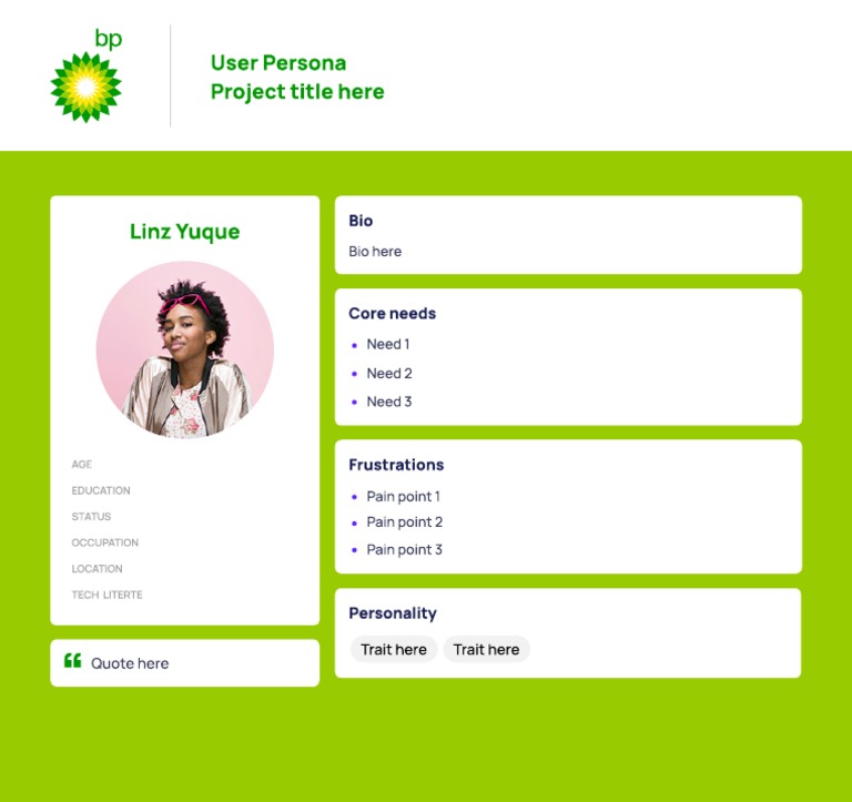 User Persona - Template | PDF