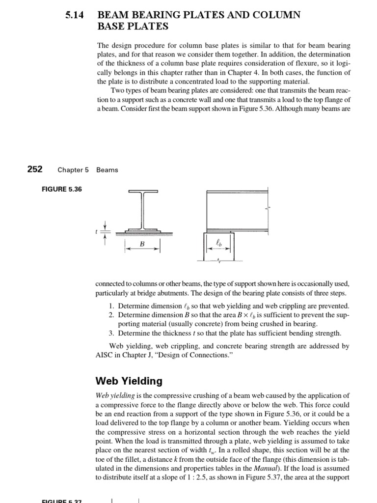 Base Plate and Bearing Plate | PDF | Bending | Beam (Structure)