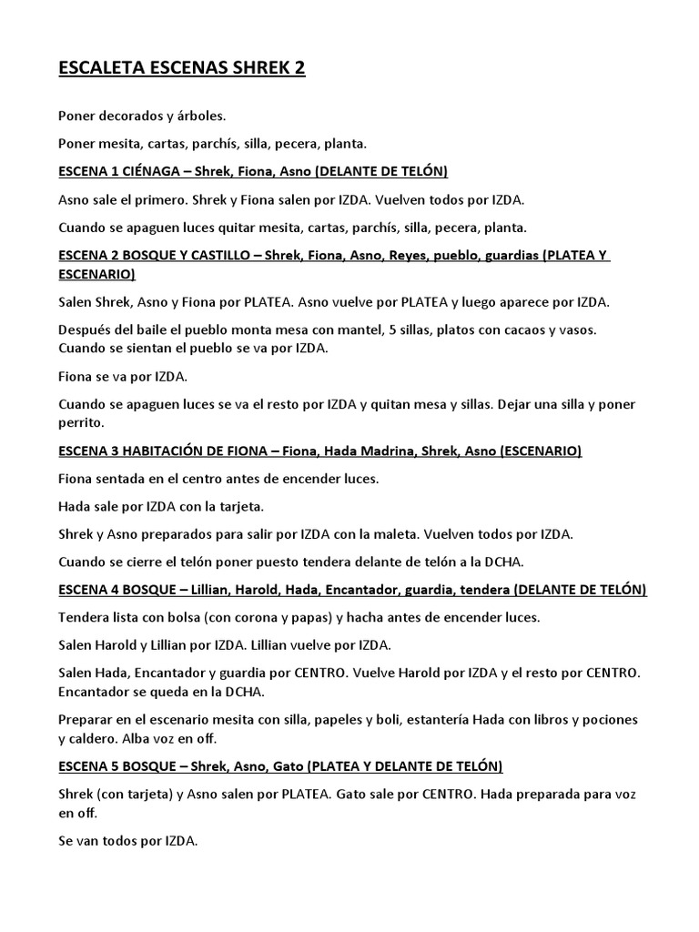 shrek escaleta | PDF