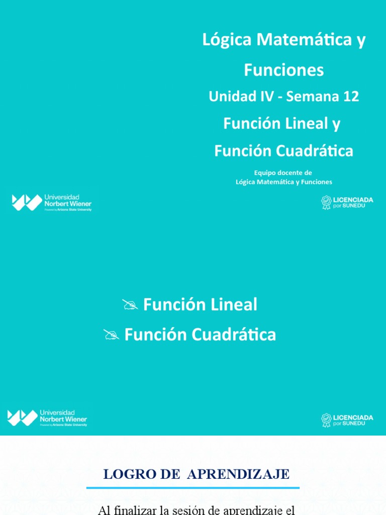 Semana+12-ASU +Función+Lineal+y+Cuadrática | PDF | Función (Matemáticas ...