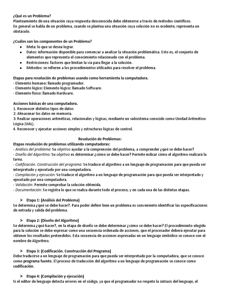 Resumen Algoritmo (COMPLETO) | PDF | Programación | Programa de computadora