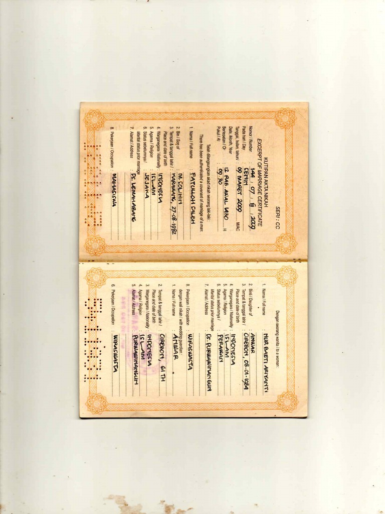 Kutipan Akta Nikah | PDF