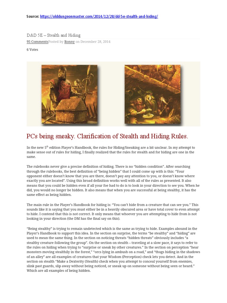DND 5e Stealth and Hiding | PDF DND 5e Stealth and Hiding | PDF