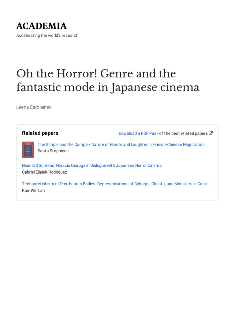 Oh The Horror! | PDF | Horror Films | Genre
