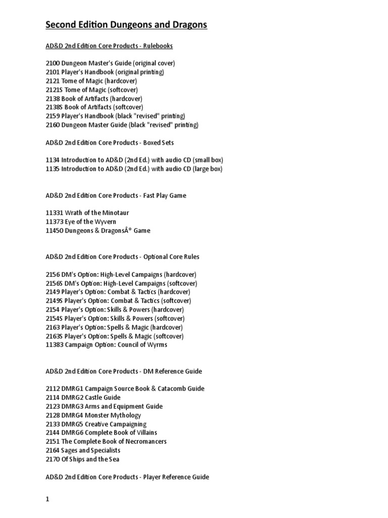 2e DND Book List | PDF | Forgotten Realms | Dragonlance