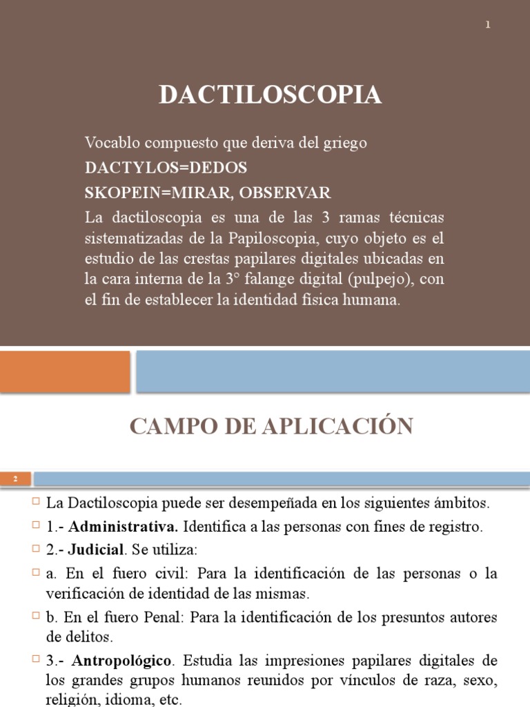 Dactiloscopia: Identificación Digital | PDF | Huella dactilar | Biometría