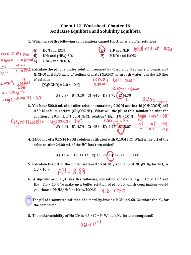 Chem 112 - Chapter 16 Acid Base Equilibria and Solubility Equilibria ...
