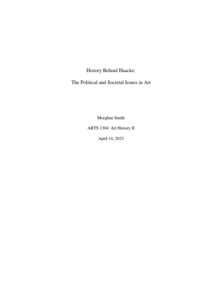 Art History Research Paper - Hans Haacke | PDF