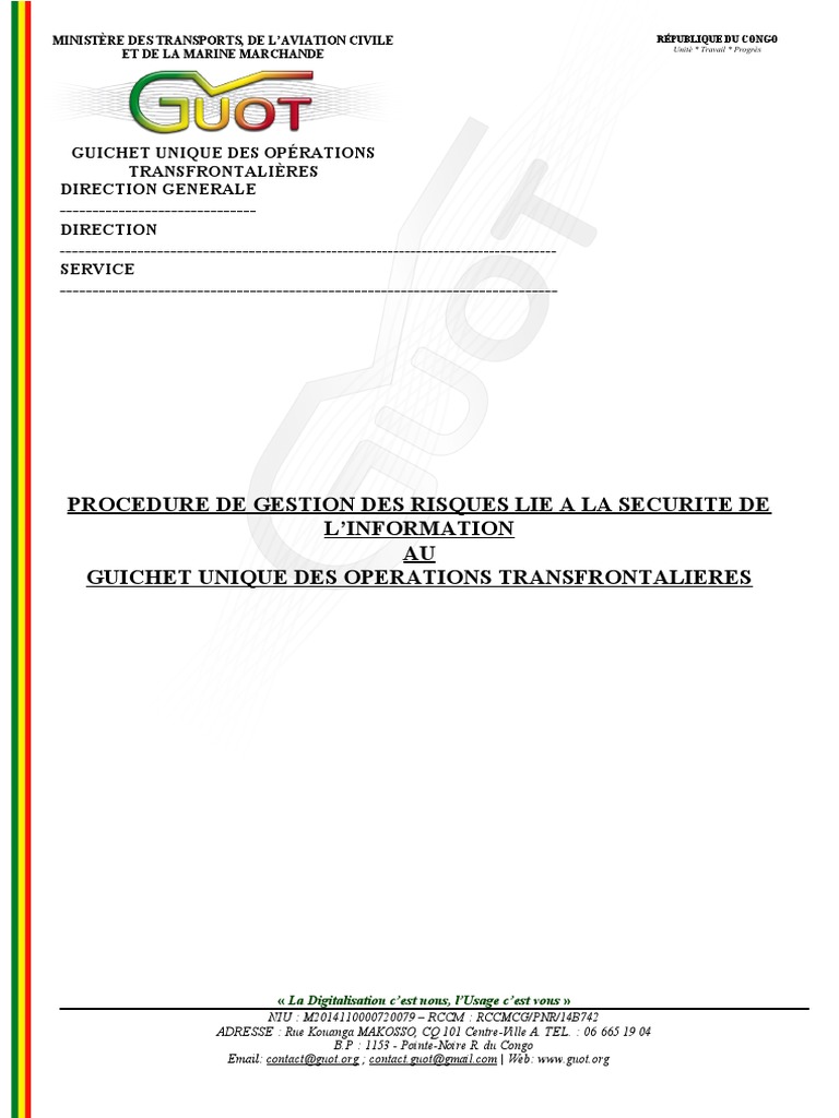 Procedure de Gestion Des Risques | PDF | Risque | Gestion des risques