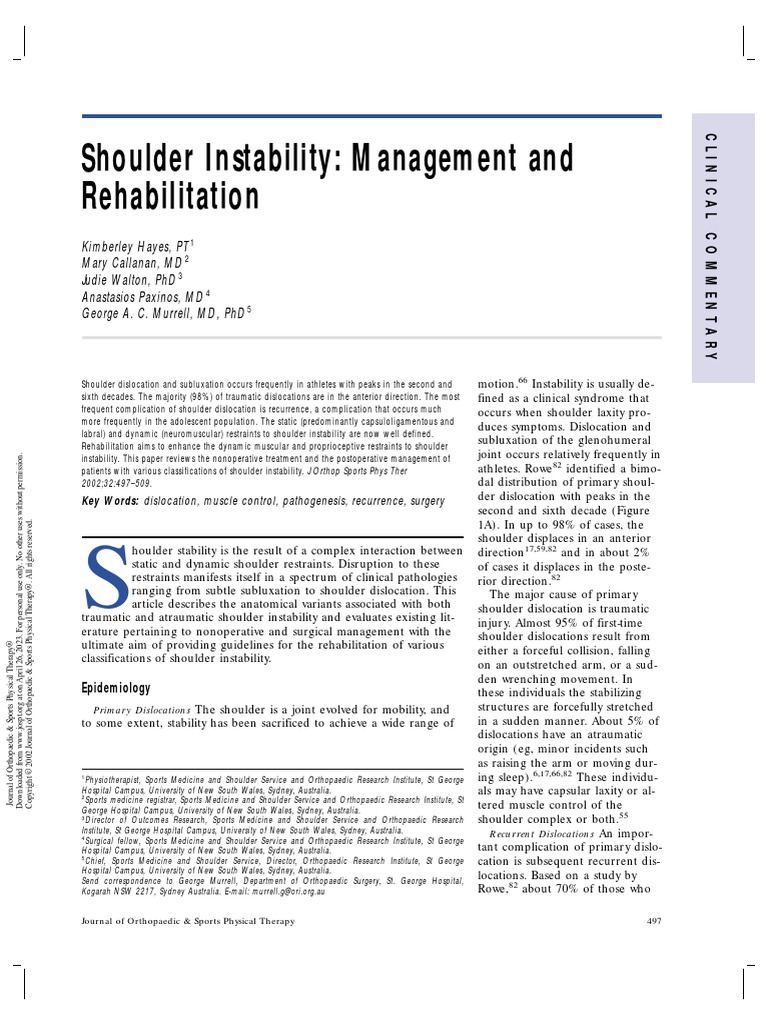 Jospt.2002.32.10.497 2 | PDF | Shoulder | Musculoskeletal System