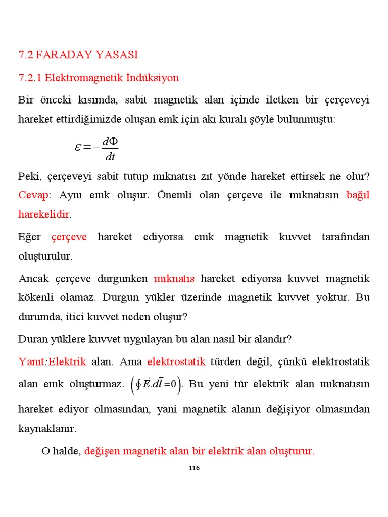 Li̇sans Elektromagneti̇zma Ii 7.hafta | PDF