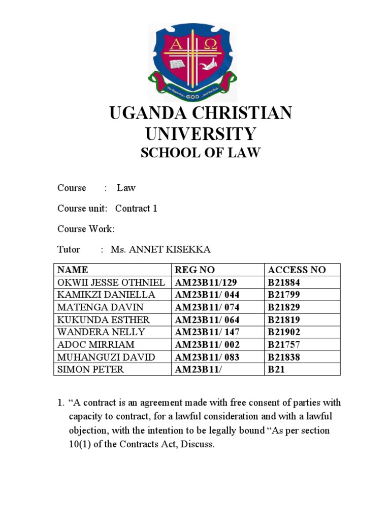 Contract 1 | PDF | Common Law | Private Law