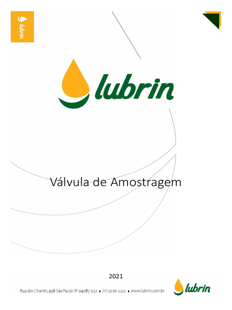 Especificação Válvula Amostragem Macho e Femea Lubrin | PDF ...