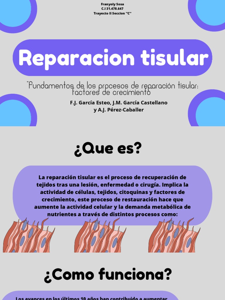 Reparación Tisular Presentación | PDF | Inflamación | Especialidades ...