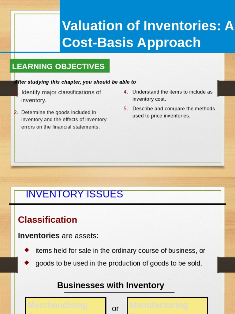 FA - Chapter 4 Part I, Valuation of Inventories | PDF | Inventory ...