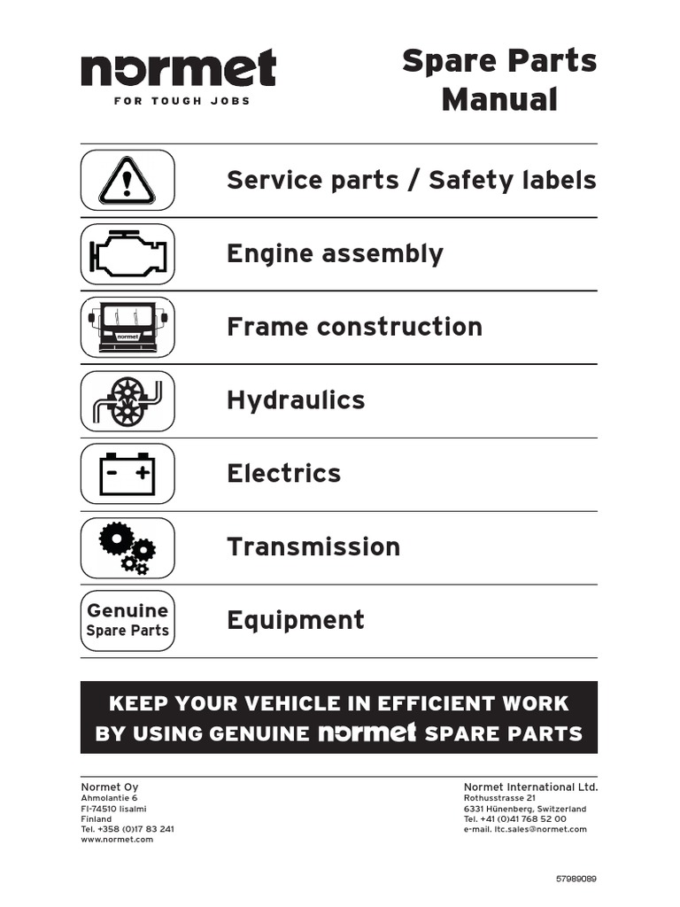 Normet Scamec 2000 M Spare Parts List | PDF | Screw | Pipe (Fluid ...