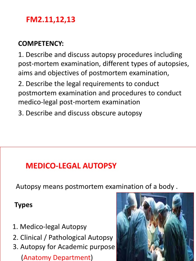 Overview of Autopsy Procedures | PDF | Autopsy | Medical Specialties