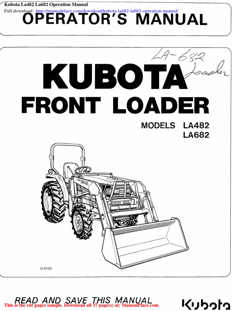 Kubota LA482/LA682 Operation Manual | PDF | Technology & Engineering ...