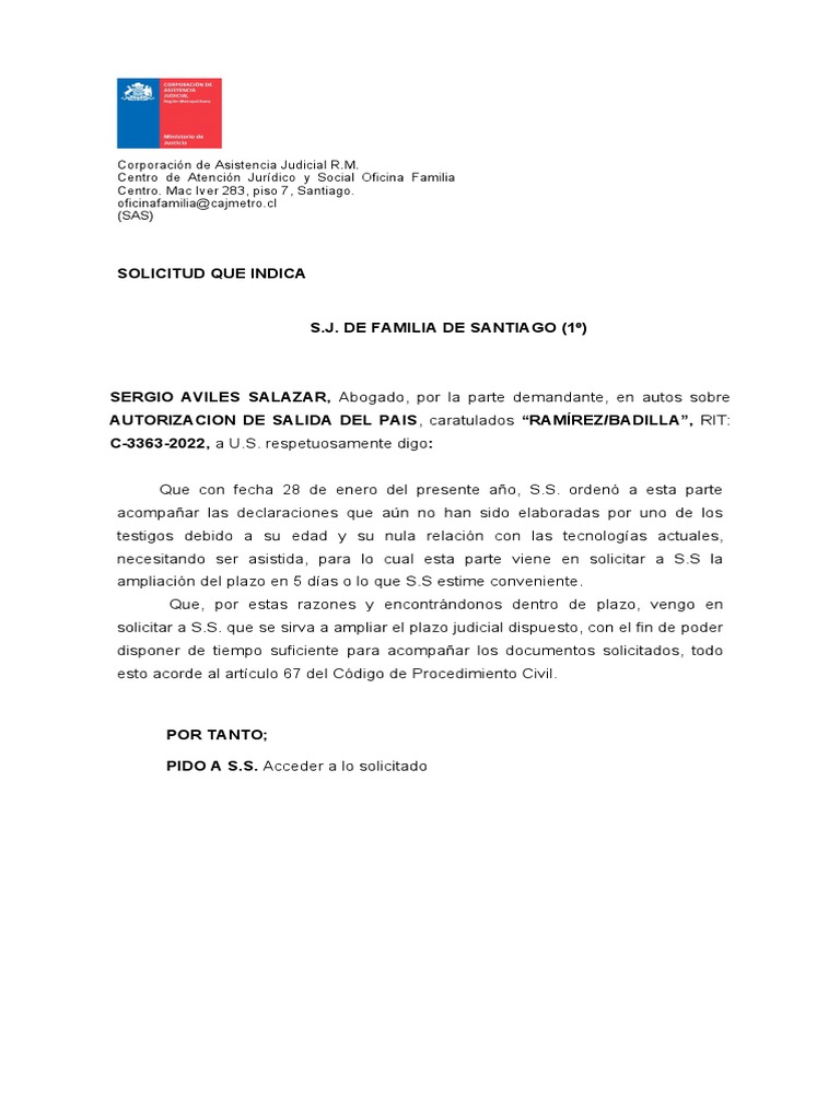 Solicitud Que Indica Ampliacion de Plazo | PDF